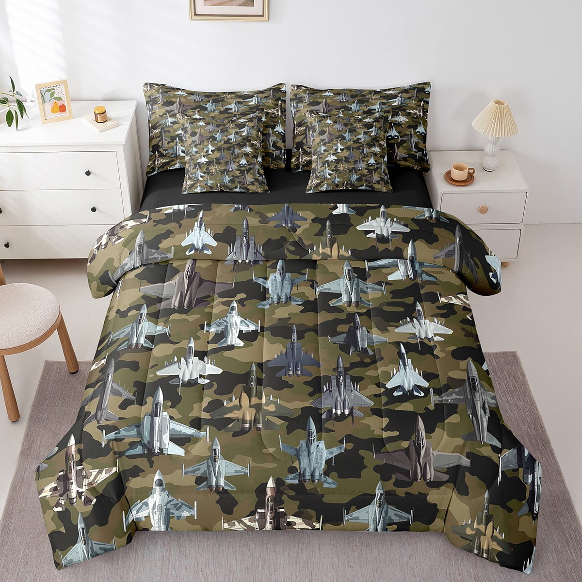 Erosebridal Camouflage Plane Bed in a Bag Full size, 3D Aircraft Bed ...