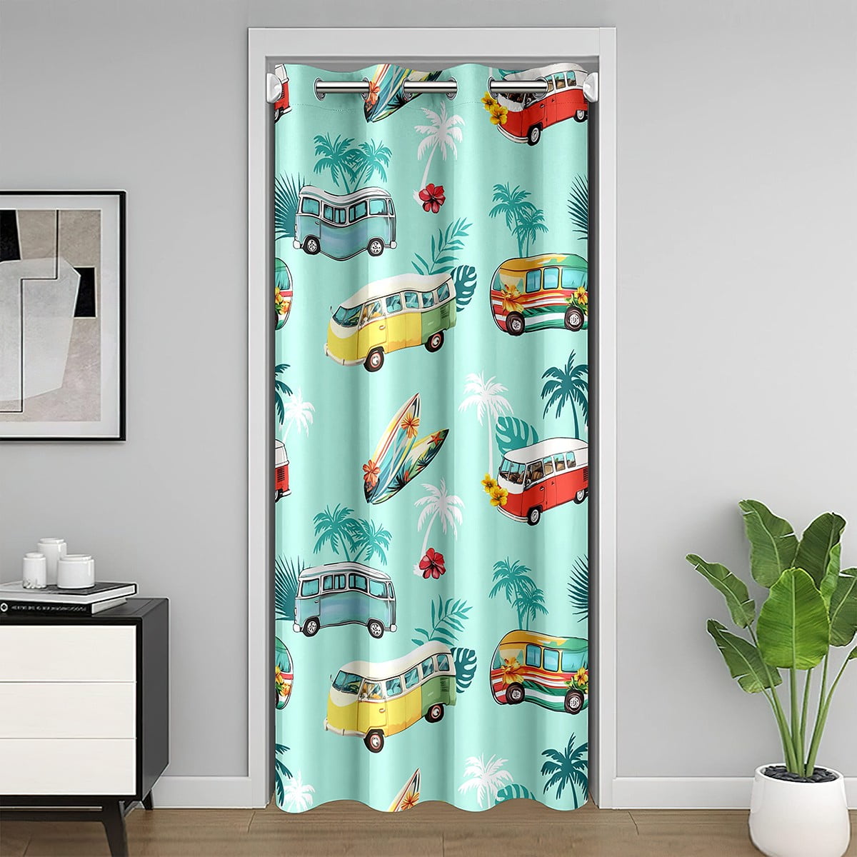 Erosebridal Camping Bus Door Curtain Panel 52x80, Coconut Tree Room ...