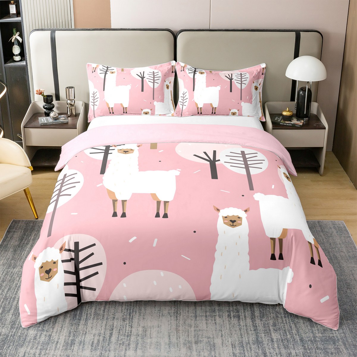 Erosebridal Cartoon Alpaca 100% Cotton Duvet Cover Twin Size,Kawaii ...