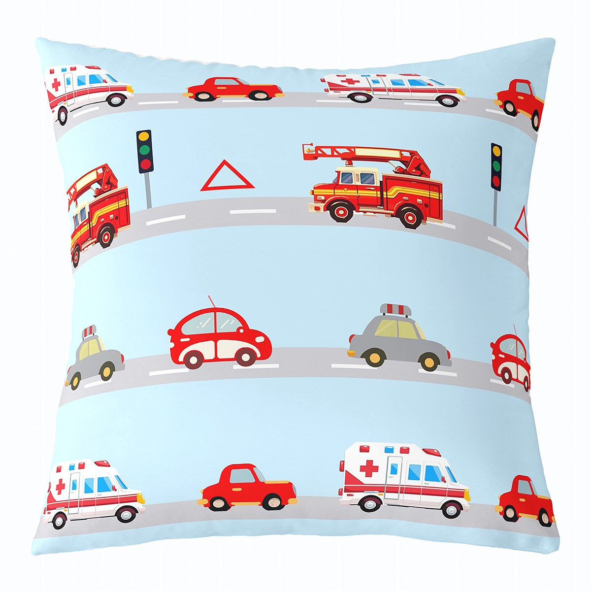Erosebridal Cartoon Ambulance Cushion Covers for Sofa, Police Car Throw ...