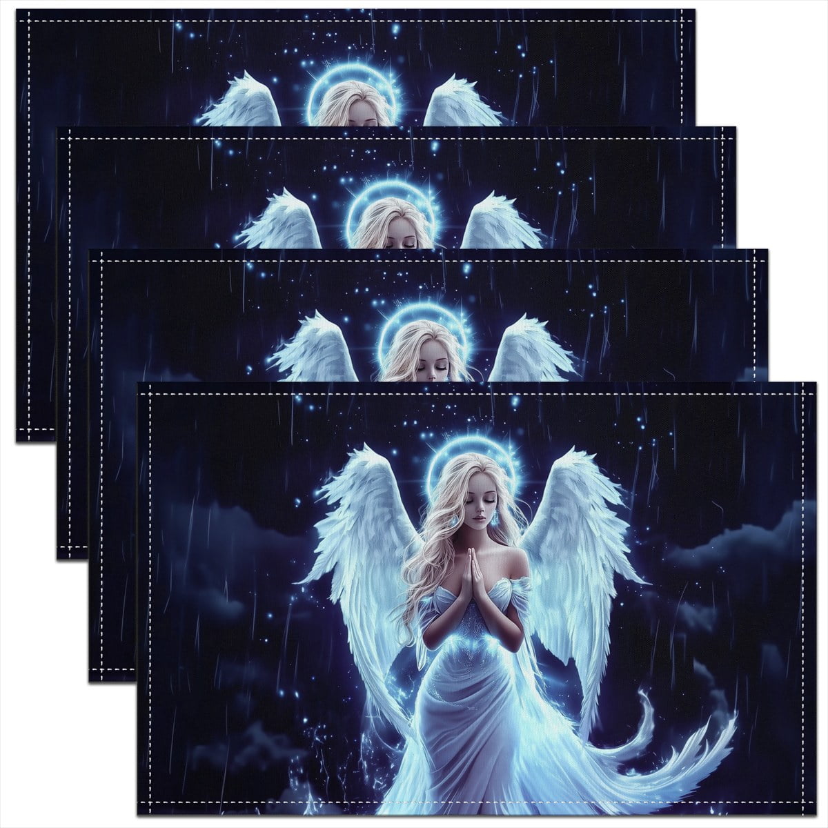 Erosebridal Cartoon Angel Princess Placemats Set of 4, Fairy Table Mats ...