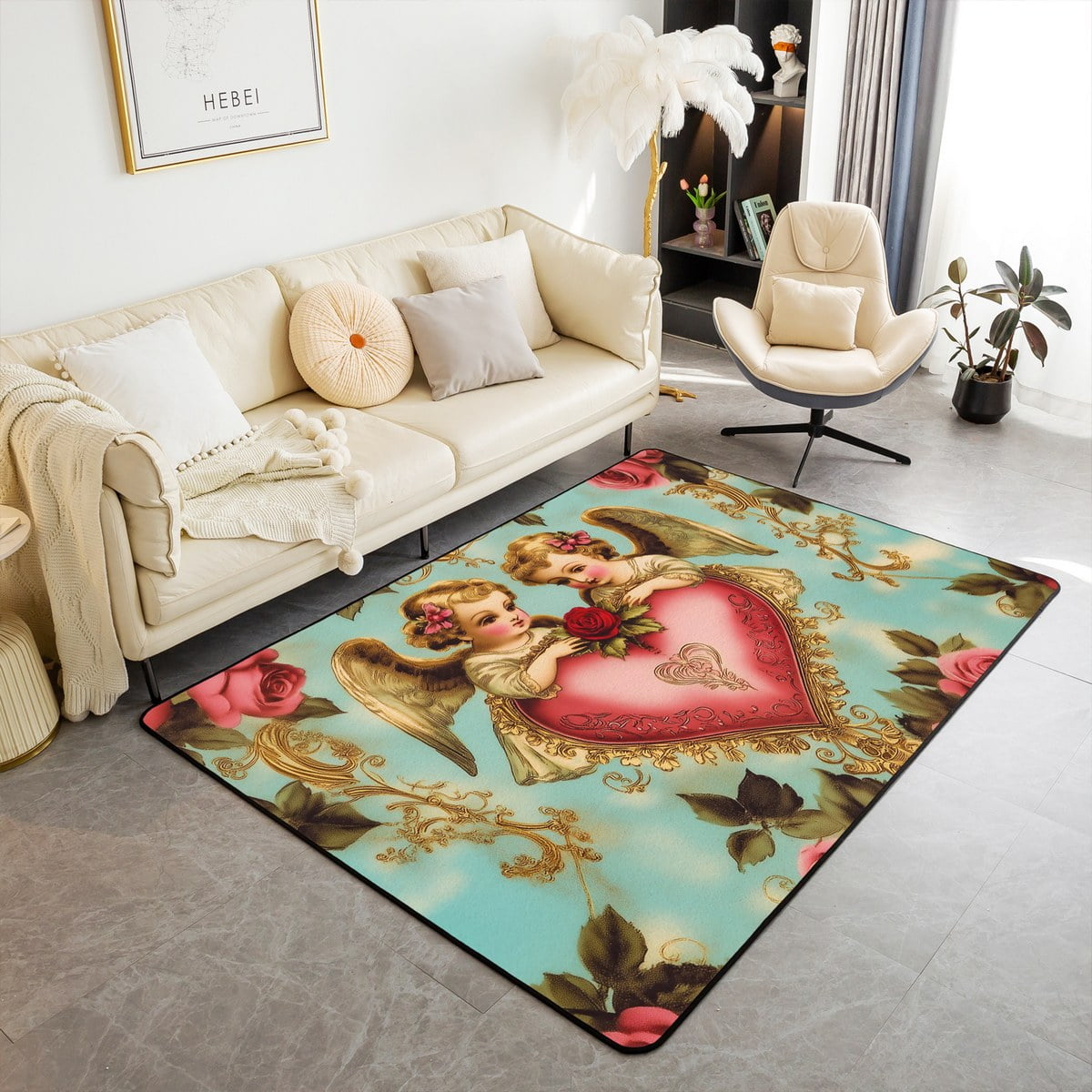 Erosebridal Cartoon Angels Area Rugs For Living Room 4'11" x 3'3 ...