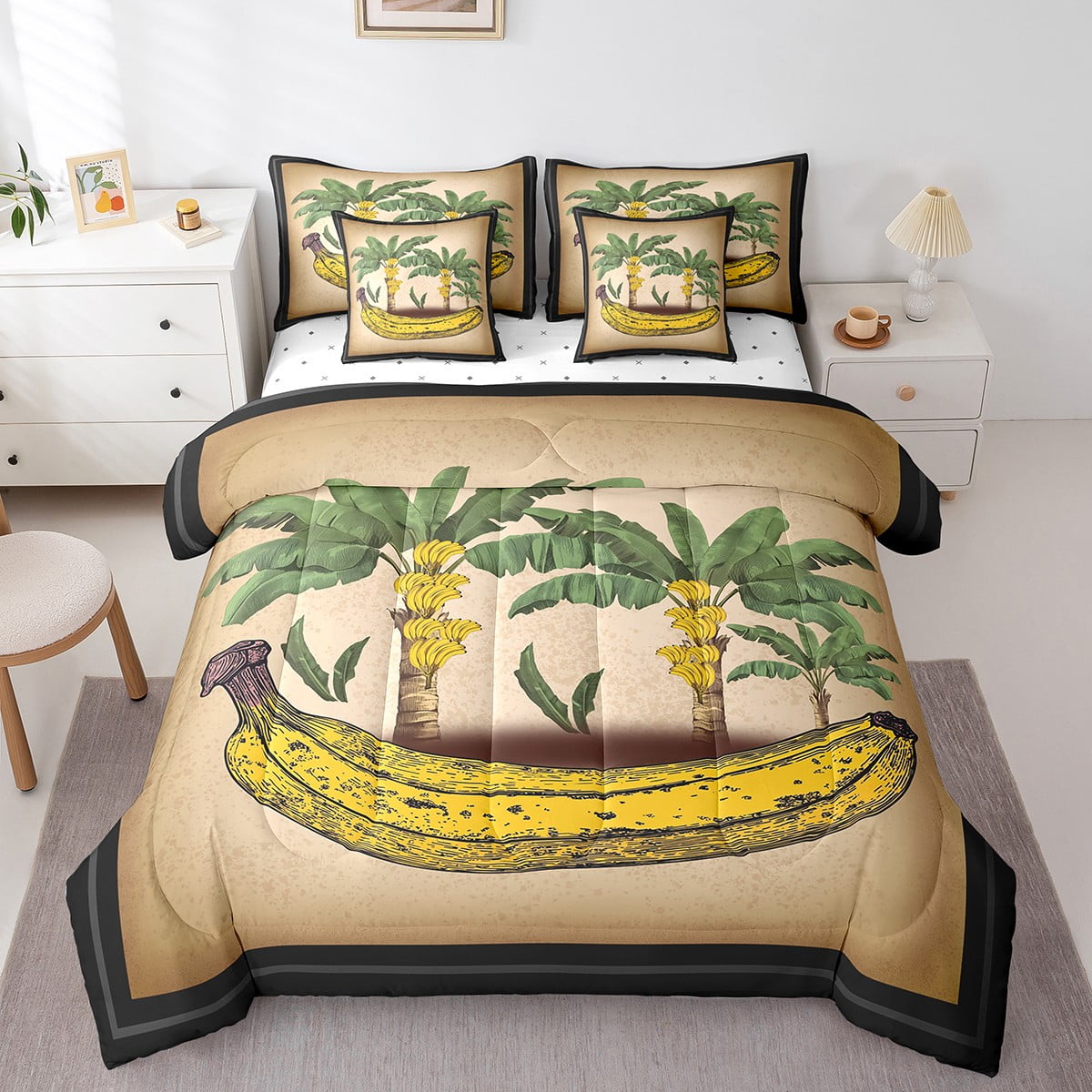 Erosebridal Cartoon Banana Bed in a Bag King size, Banana Tree Bed Set ...
