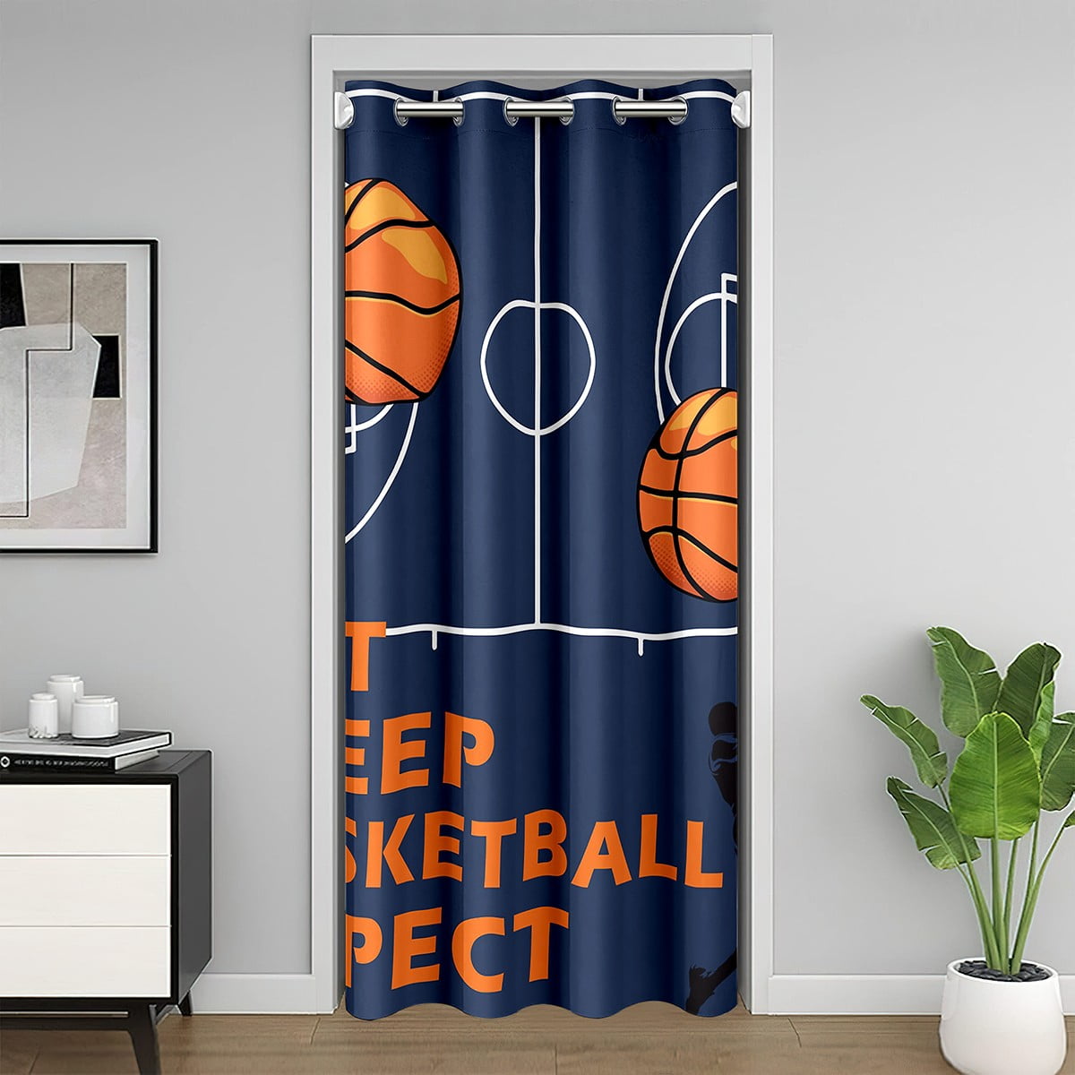 Erosebridal Cartoon Basketball Door Curtain For Doorways 34x80, Ball ...