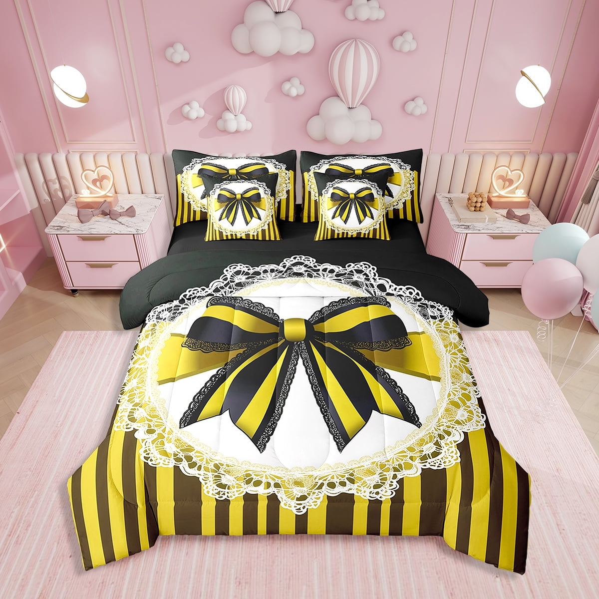 Erosebridal Cartoon Bow Tie Bed in a Bag Twin size, Abstract Geomrtry ...