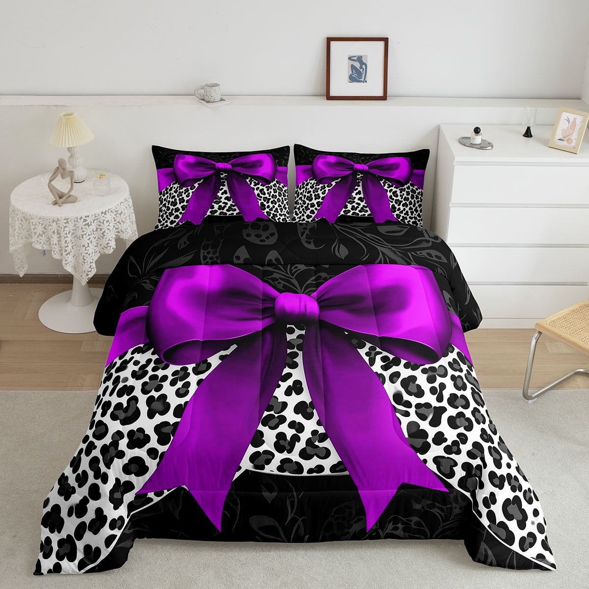 Erosebridal Cartoon Bow-tie Bedding Twin Comforter Set, Princess Ribbon ...