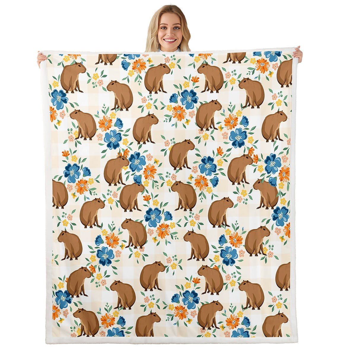 Erosebridal Cartoon Capybara Throw Blanket for Couch 30x40 For Teens ...