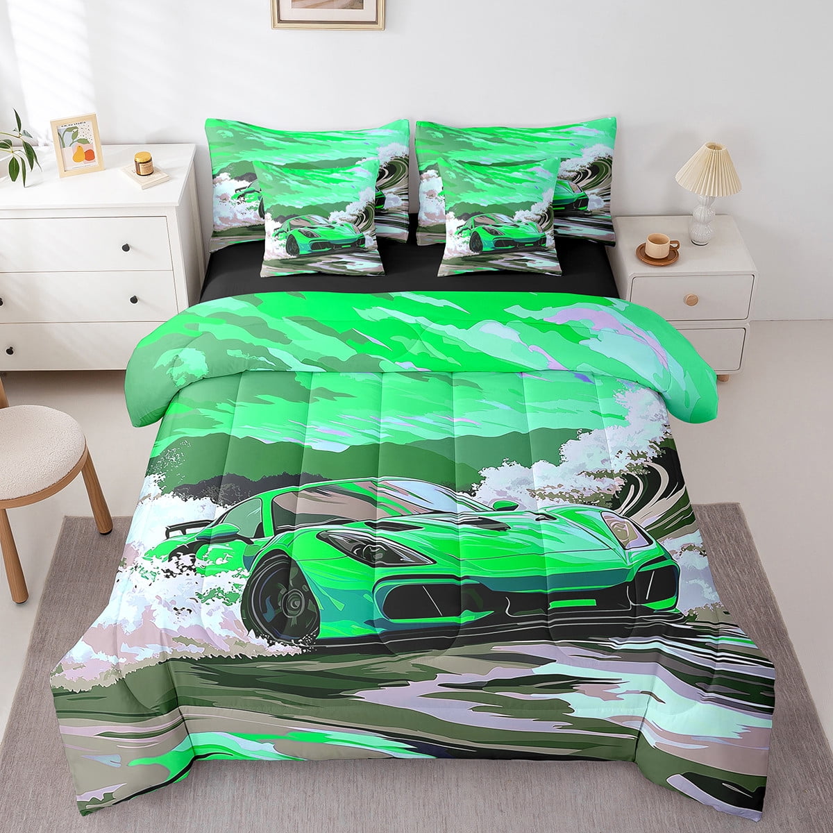 Erosebridal Cartoon Car Bedding Sets Queen Size for Boys, Vehicle ...