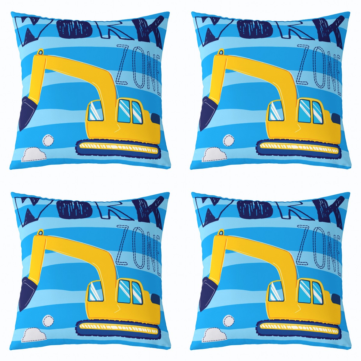 Erosebridal Cartoon Excavator Cushion Covers For Sofa Set Of 4 ...