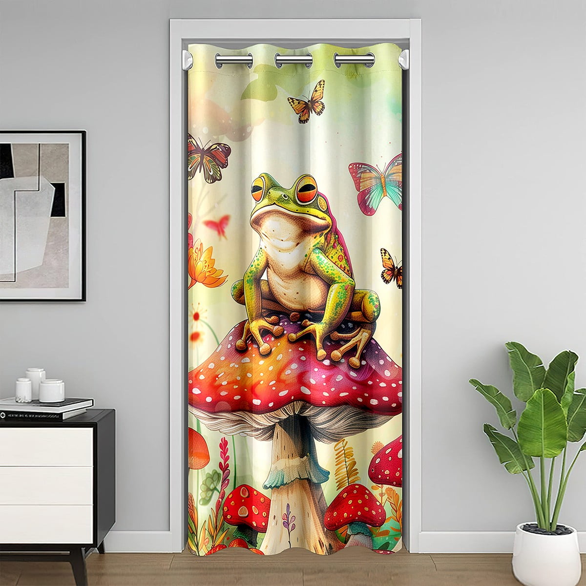 Erosebridal Cartoon Frog Door Curtain Panel 52x80, Jungle Animal Room ...