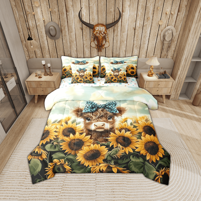 Erosebridal Cartoon Highland Bull Bed in a Bag Full Size, Chic ...