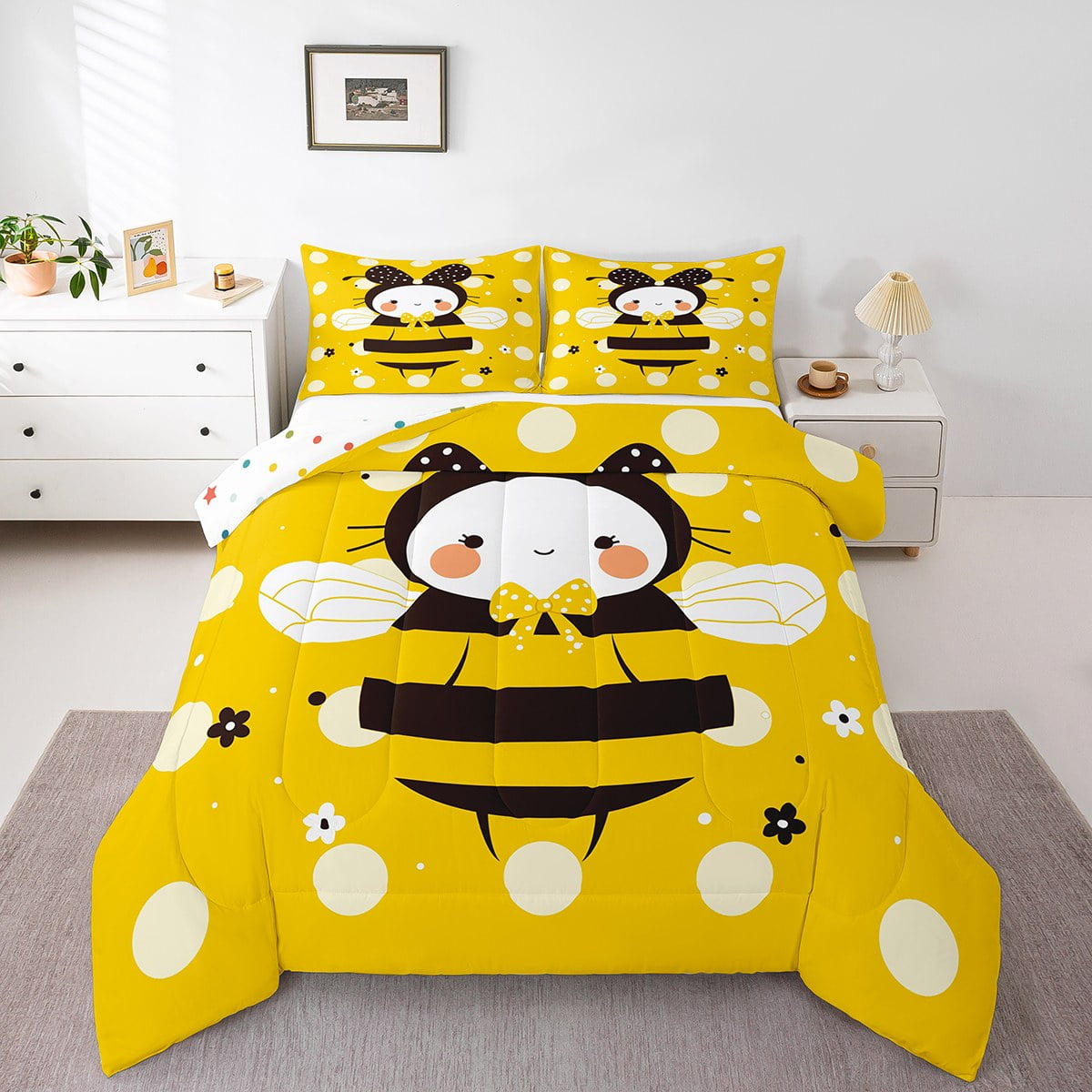 Erosebridal Cartoon Honey Bee Bedding Full Comforter Set, Animal Theme ...