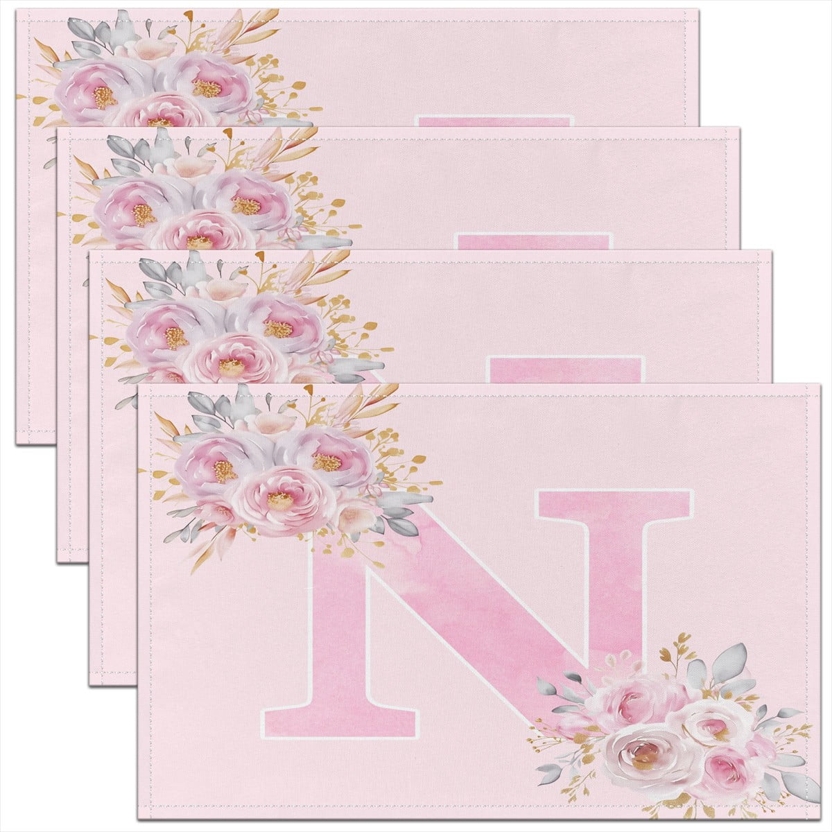 Erosebridal Cartoon Letter Place Mats Set of 4 for in Door Dinning 12 ...