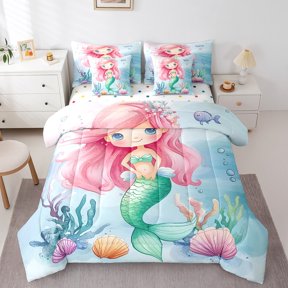 Disney's Ariel The Little Mermaid Kids Twin Bedding Set with Comforter ...