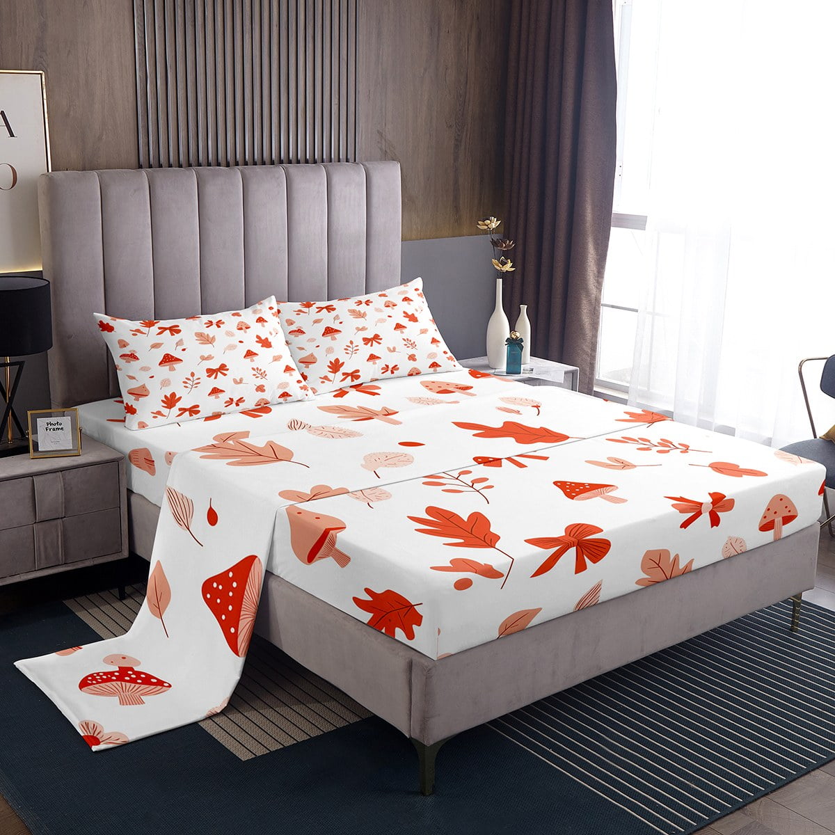 Erosebridal Cartoon Mushroom Sheet Set Full, Jungle Plant Full Sheet ...