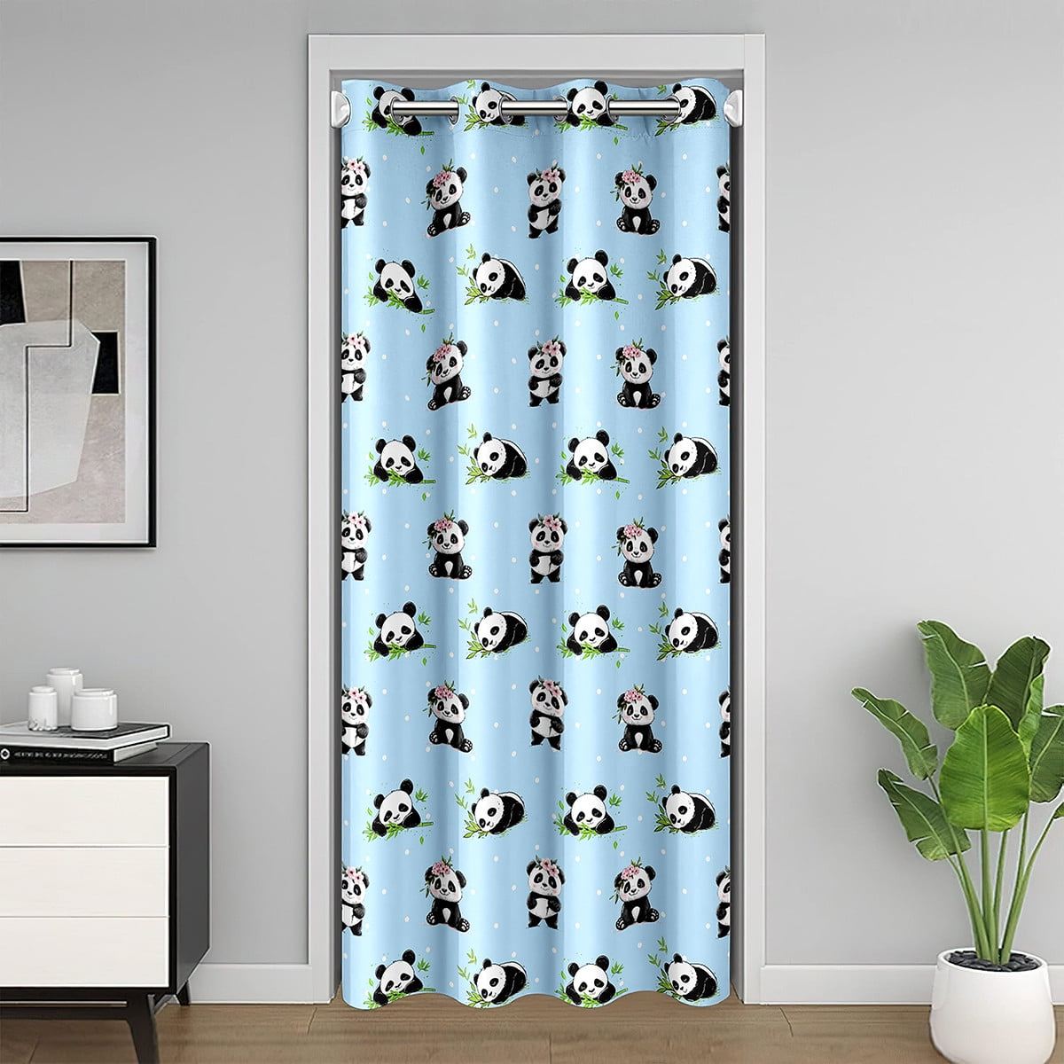 Erosebridal Cartoon Panda Door Curtain Panel 59x80 , Wild Bear Animal ...