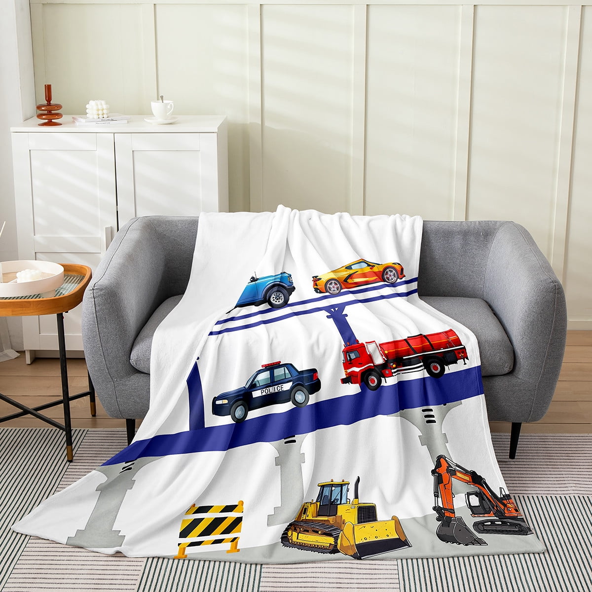 Erosebridal Cartoon Police Car Sherpa Blanket 30x40,Equipped Truck ...