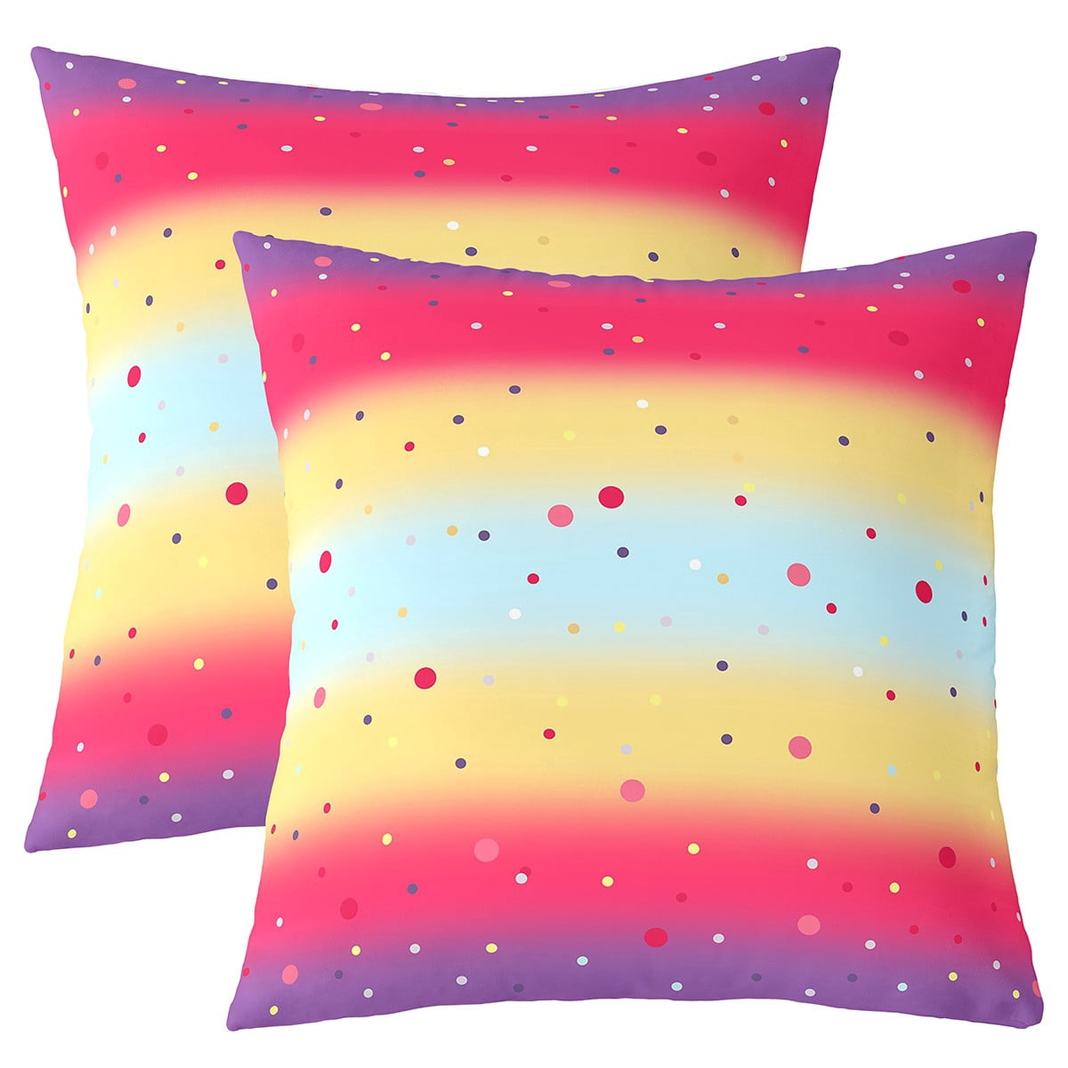 Erosebridal Cartoon Rainbow Throw Pillow Covers 22x22 Set of 2, Stripes ...