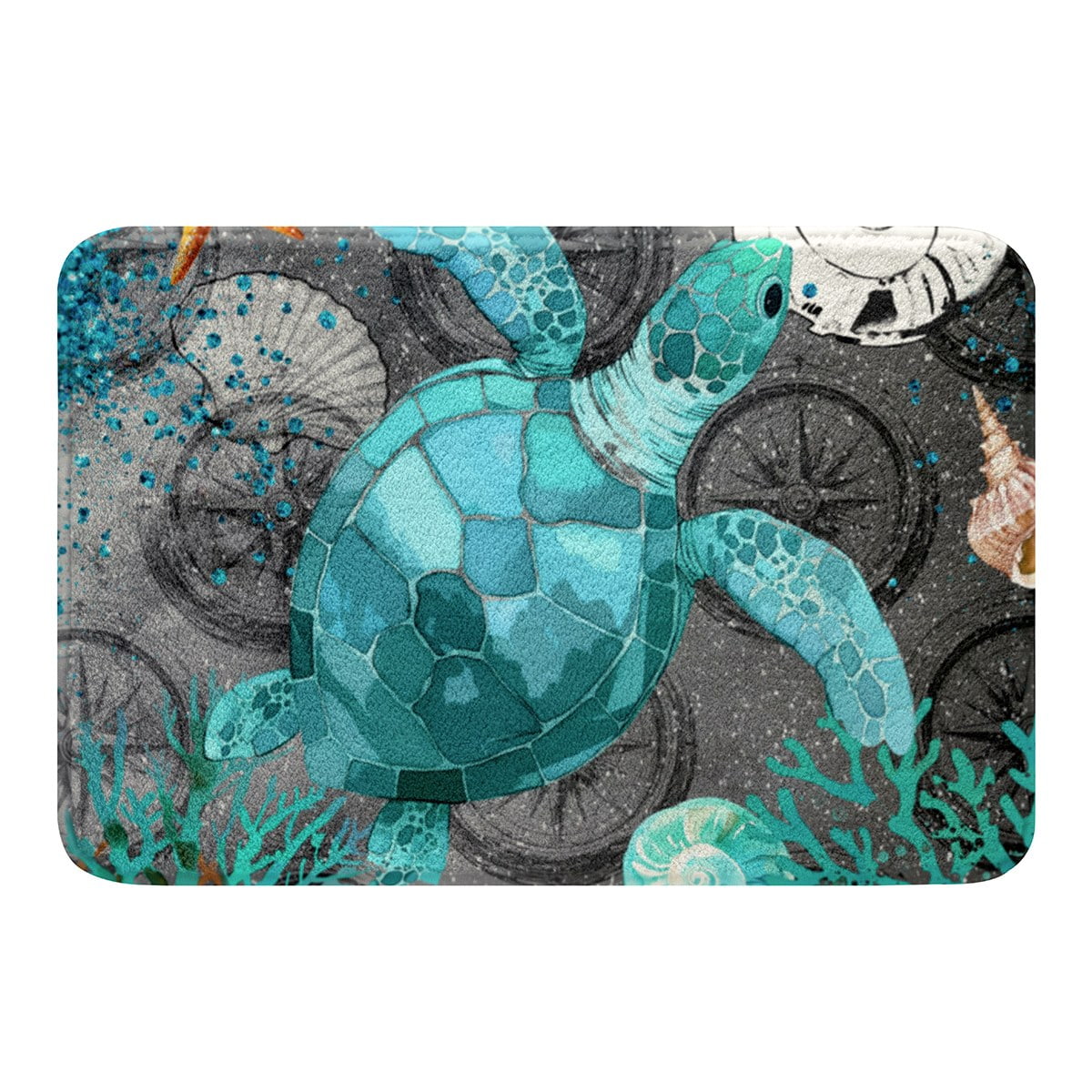 Erosebridal Cartoon Sea Turtle Bathtub Mat 16x24, Underwater World ...