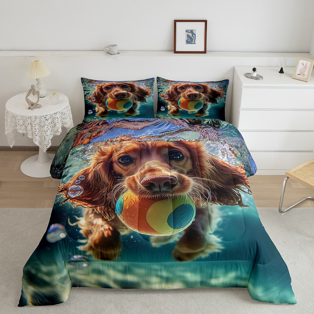 Erosebridal Pet Dog Bedding Comforter Set, Pug Lover Down Comforter ...
