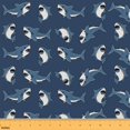 Erosebridal Cartoon Shark Fabric by the Yard 5 Yards, Ocean Animal ...