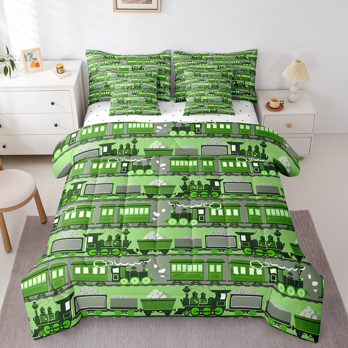 Erosebridal Cartoon Train Bed in a Bag Twin size, Traffic ...