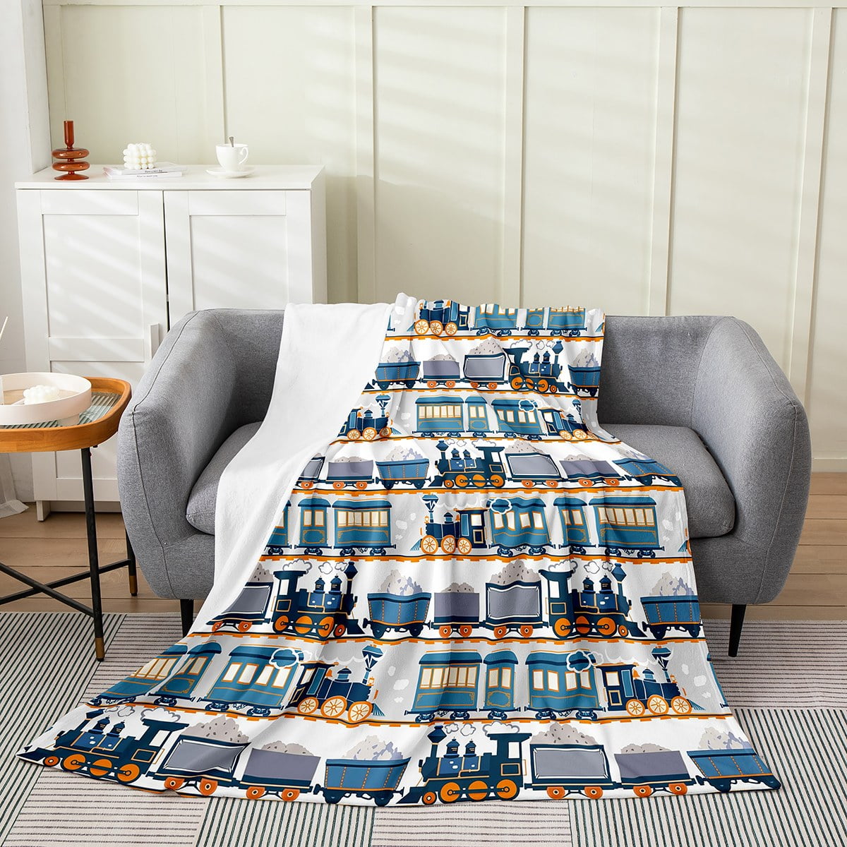 Erosebridal Cartoon Train Throw Blanket for Couch, Traffic ...