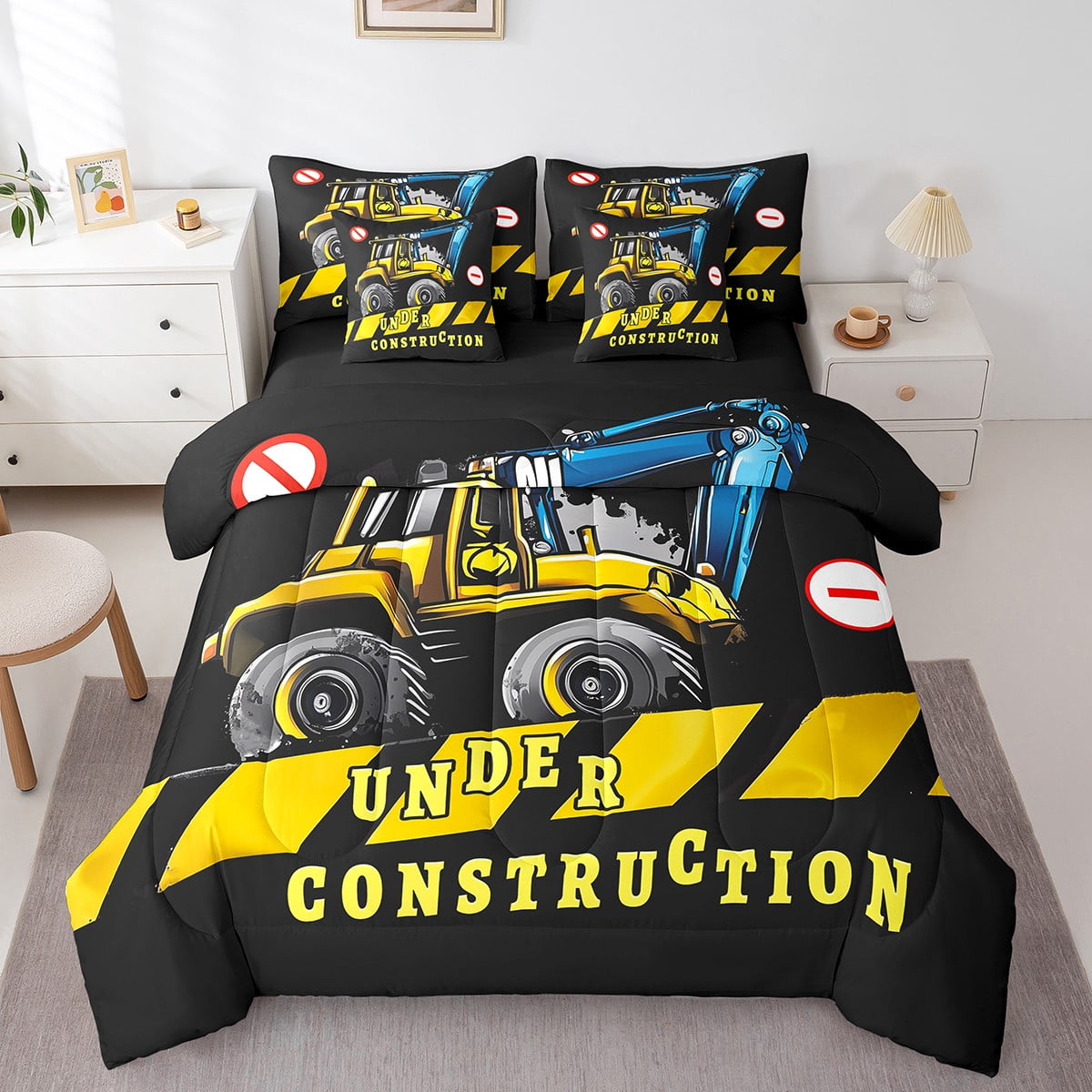 Erosebridal Cartoon Truck Bedding Queen Size,Construction Vehicles ...