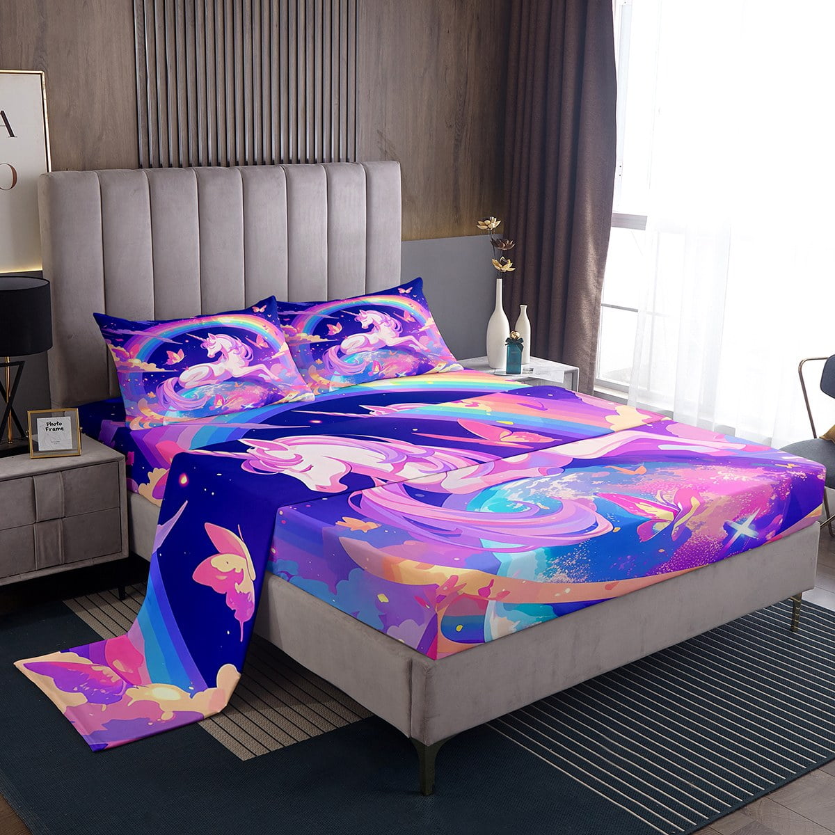 Erosebridal Cartoon Unicorn Sheet Set Twin, Girls Bedroom Decor, Breathable 3-Piece - Walmart.com