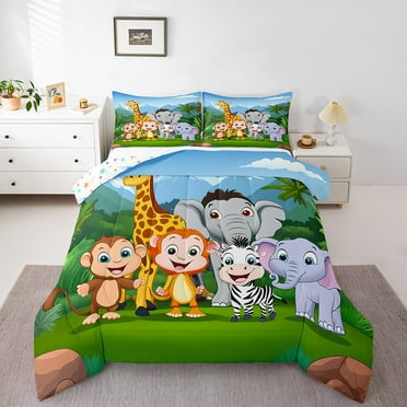 Erosebridal Cartoon Giraffe Bed in a Bag King size, Elephant Monkey Bed ...