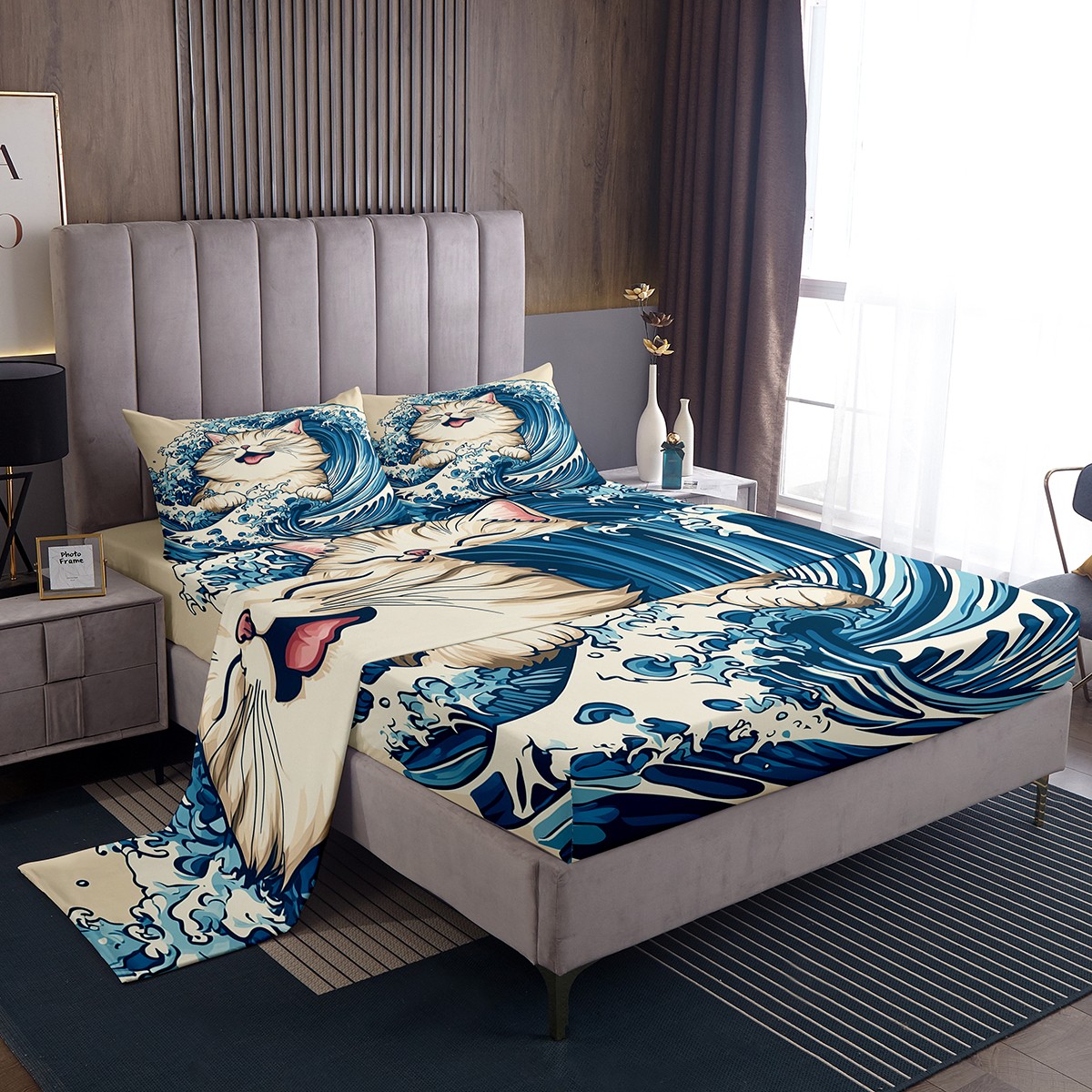 Cat Sheet Set Queen Japanese Style Sheets for Kids Boys Girls Teens ...