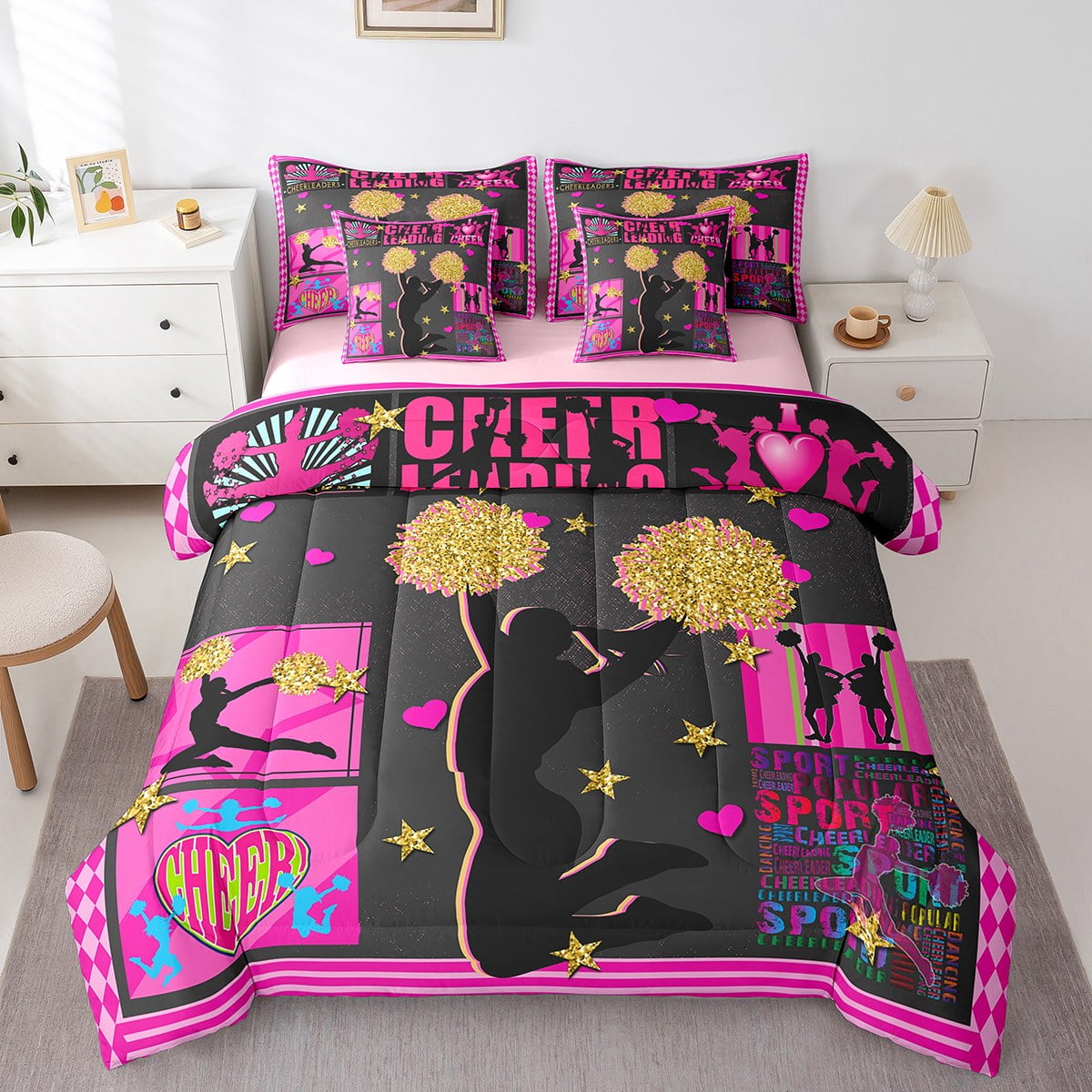 Erosebridal Cheerleading Cheerleader Bedding Sets King Size,Cheer Team ...