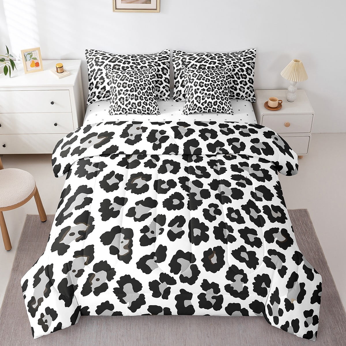 Erosebridal Cheetah Print Bed in a Bag Full size,Leopard Print Bed Set ...