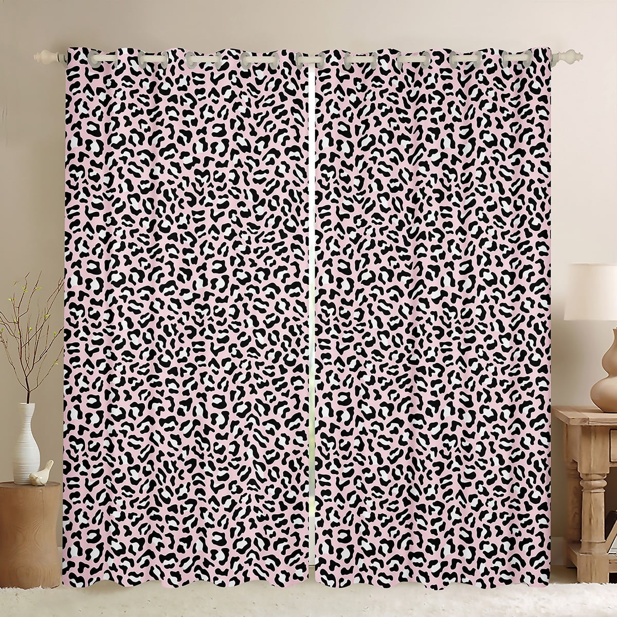 Erosebridal Cheetah Print Curtains for Living Room,Jungle Wildlife ...