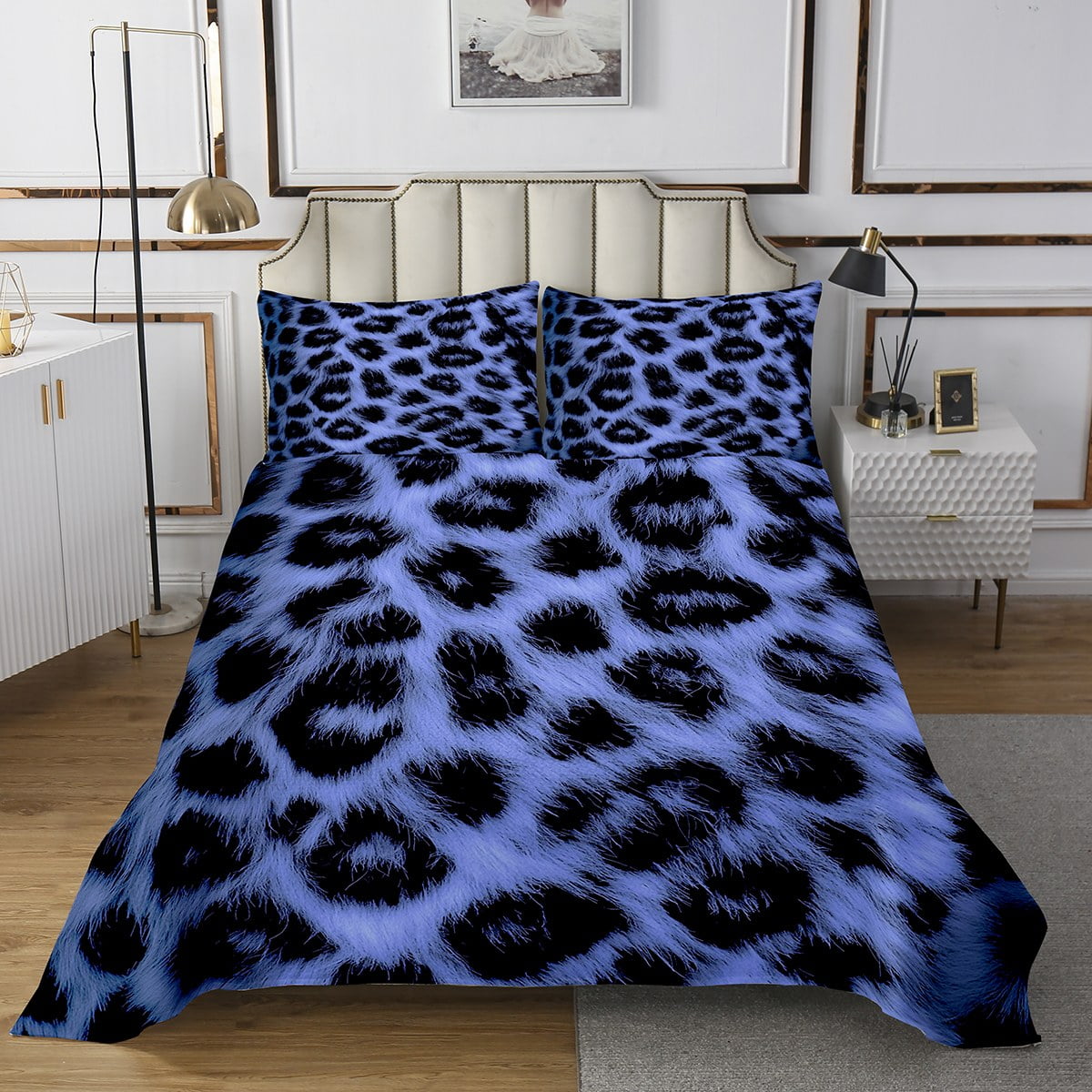 Erosebridal Cheetah Print Quilt Sets for King Size Bed, Safari Animal ...