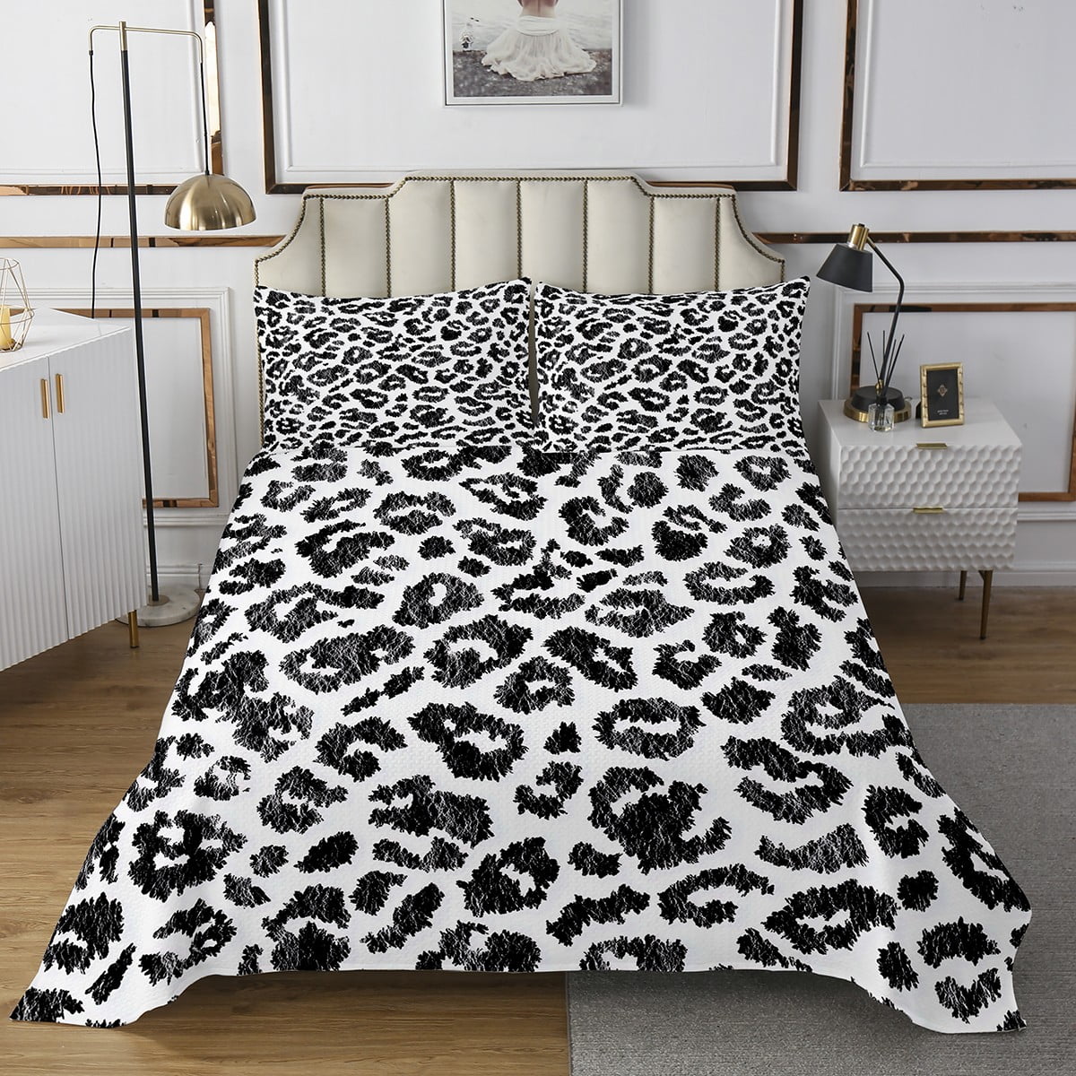 Erosebridal Cheetah Print Quilt Sets for Queen Size Bed,Animal Print ...