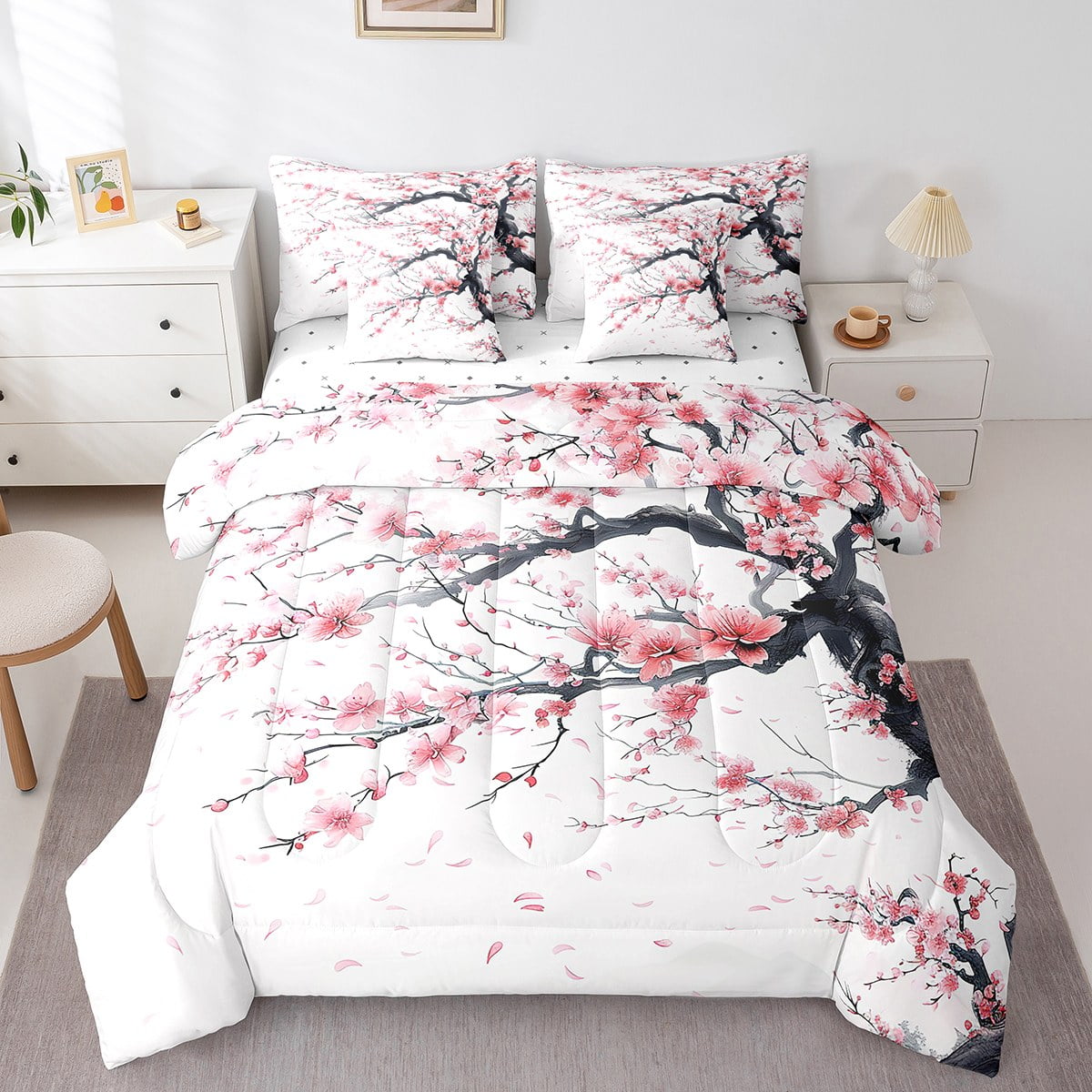 Erosebridal Cherry Blossom Bedding Sets Twin Size,Tree Branches ...