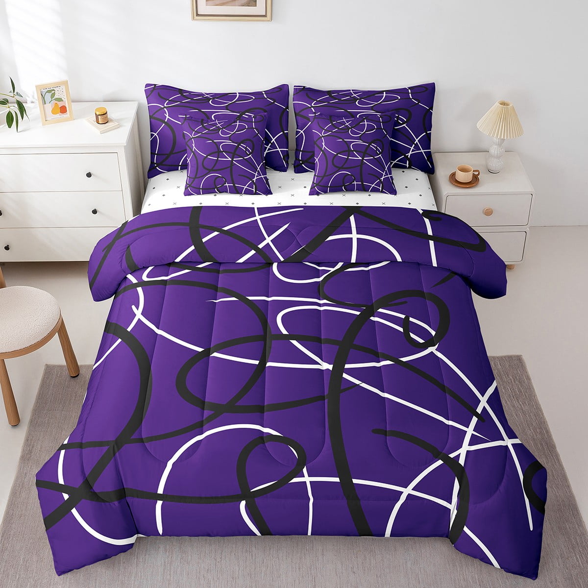 Erosebridal Chic Abstract Bedding Sets Full Size, Stripes Geometry ...