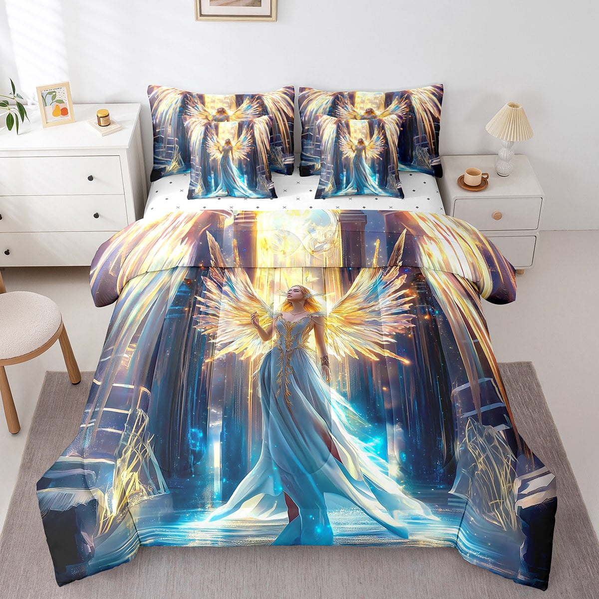 Erosebridal Chic Angel Bed in a Bag Full Size, Magical Palace Bed Set ...