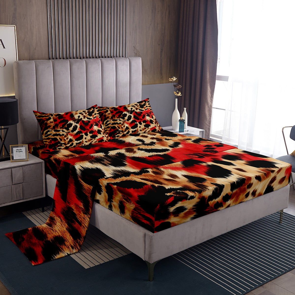 Erosebridal Chic Cheepah Print Bed Sheets Set Full Size, Woodland ...