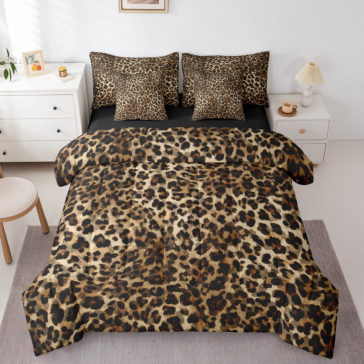 Erosebridal Chic Cheetah Bedding Sets Twin Size, Leopard Print ...