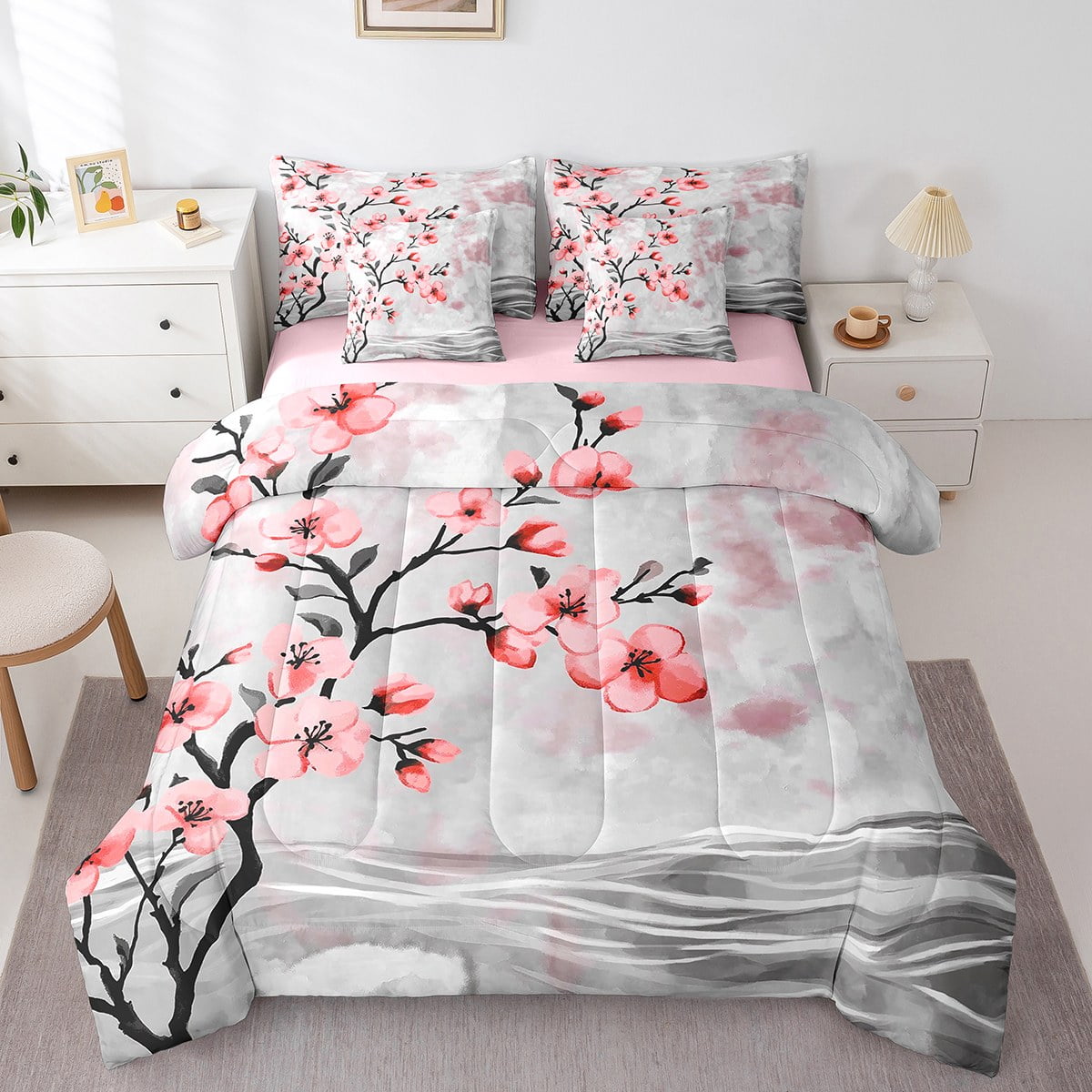 Erosebridal Chic Cherry Blossoms, Exotic Style Comforter Sets with ...