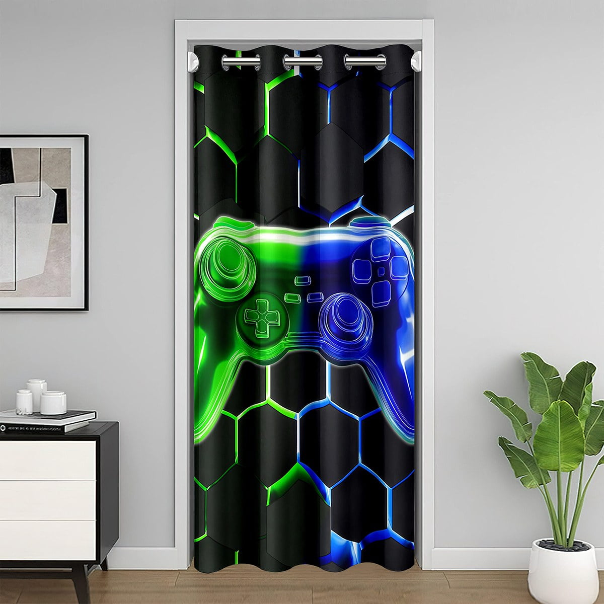 Erosebridal Chic Gamepad Door Curtain Panel 34x80, Gaming Controller ...