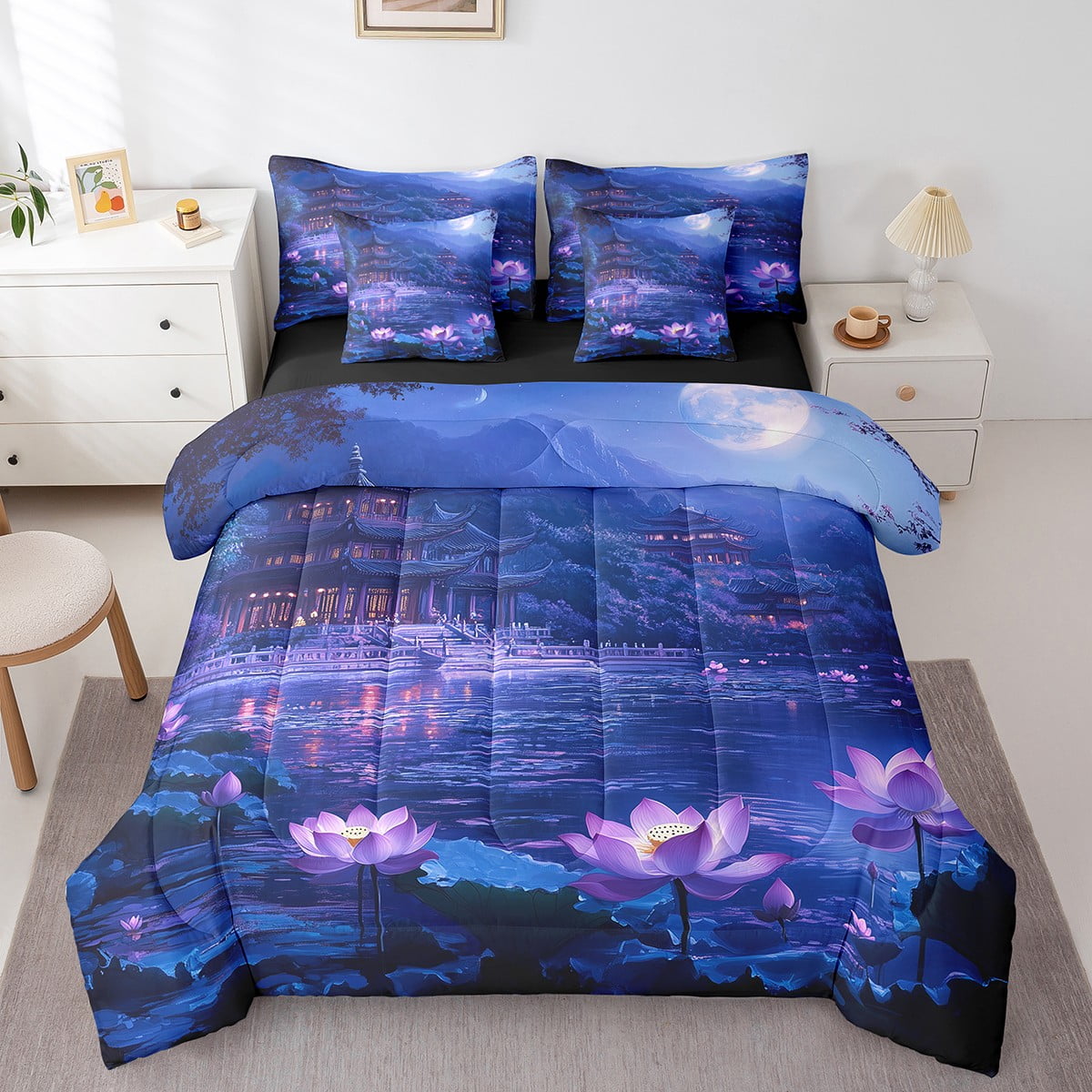 Erosebridal Chinese House Bedding Sets Full Size, Lotus Flower ...