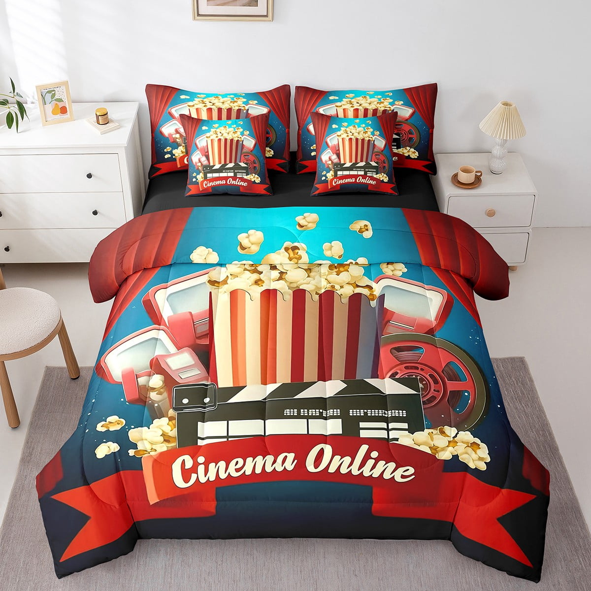 Erosebridal Cinema Ticket Bed in a Bag Twin size, Movie Theater Bed Set ...