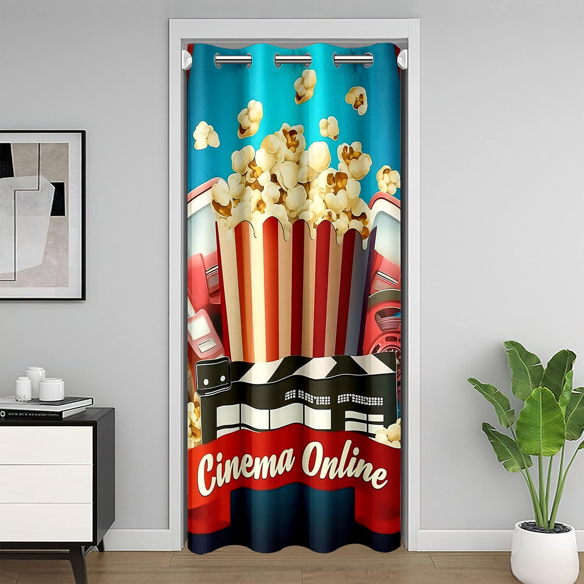 Erosebridal Cinema Ticket Door Curtain Panel 42x80, Movie Theater Room ...