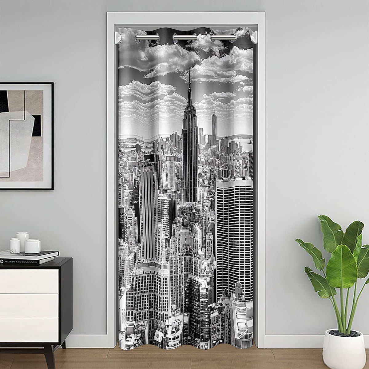 Erosebridal City Building Door Curtain Panel 80"x42",New York Room ...