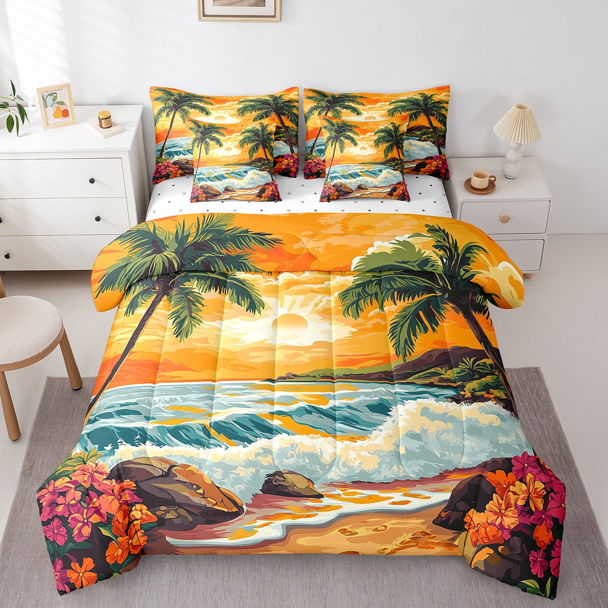 Erosebridal Coastal Marine Bedding Sets Full Size, Beach Sunset ...