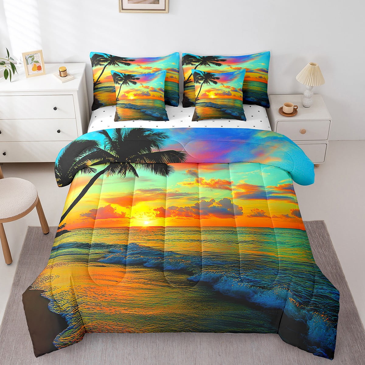 Erosebridal Coastal Ocean Bedding Sets Twin Size, Hawaii Beach ...