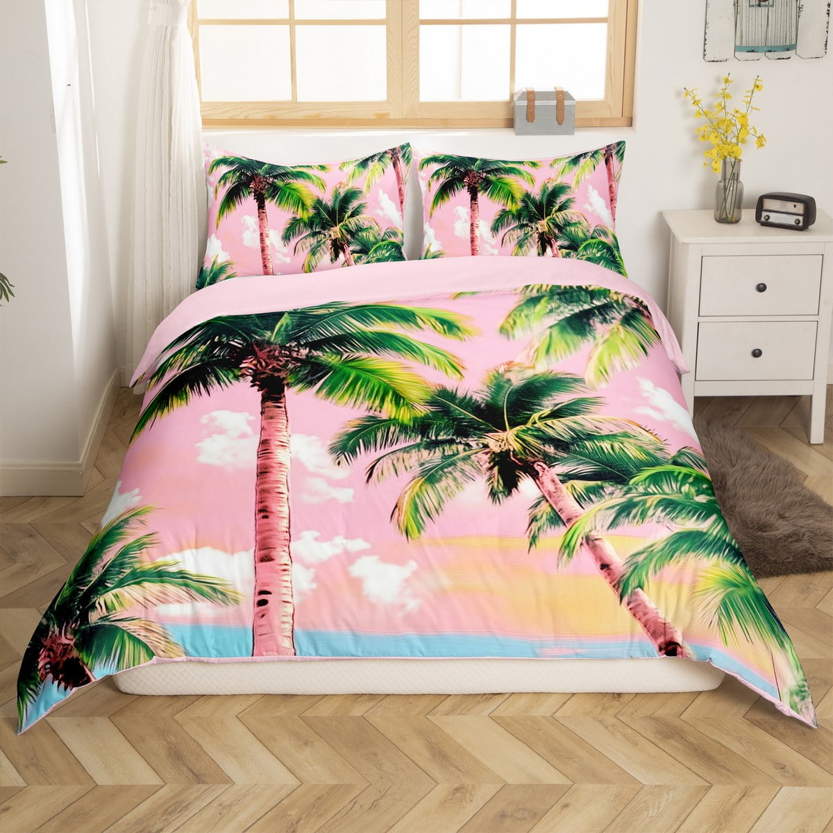Erosebridal Coconut Palm Tree Bedding Sets King Size, Beach Marine ...